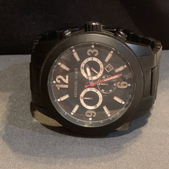 Michael Kors | Accessories | Michael Kors Watch Mens Black 5mm Mk896 ...